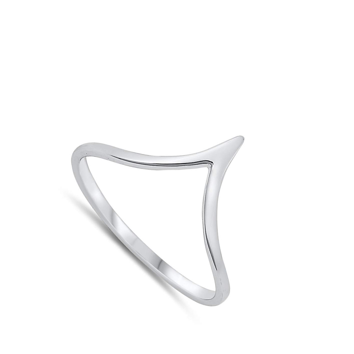 Cute Elegant Chevron Point Triangle Ring New .925 Sterling Silver Band Size 3