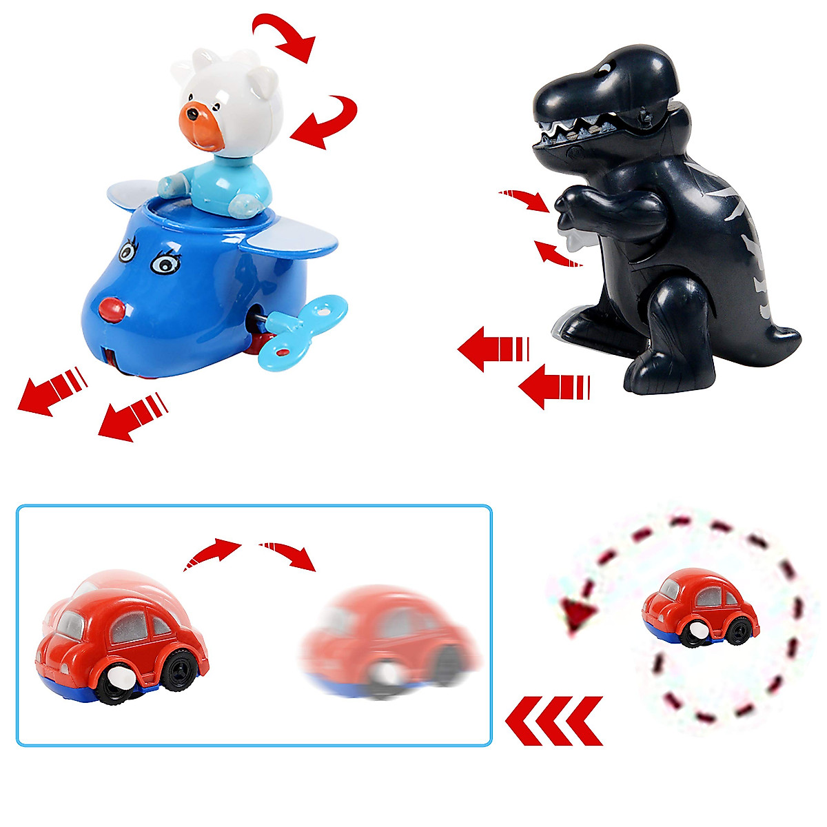 Nunkitoy Wind Up Toy,16 Pack Assorted Clockwork Toy Set(Contents and Color May Vary), Wind Up Animal Party Favors Toy Great Gift for Boys Girls Kids Toddlers