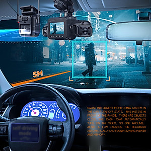 Neideso 360° Dash Cam Car Camera with Hardwire Kit with 24 Hour Radar Detection Parking Monitoring