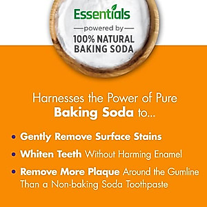 ARM & HAMMER Essentials Fluoride-Free Toothpaste Whiten + Activated Charcoal-4 Pack of 4.3oz Tubes, Clean Mint- 100% Natural Baking Soda