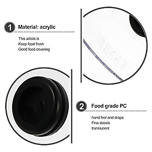 DOITOOL 2Pcs Smoking Cloche Dome Cover - Transparent Cocktail Smoker Dome - Acrylic Food Cover for Smoke Infuser Smoker Smoking Infusion Plates Bowls and Glasses