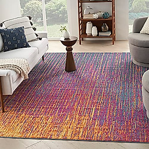 Nourison Passion Abstract Multicolor 8' x 10' Area -Rug, Easy -Cleaning, Non Shedding, Bed Room, Living Room, Dining Room, Kitchen (8x10)