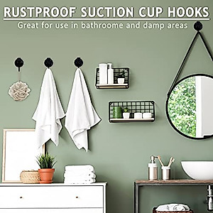 noasqll Suction Cup Hooks, 2 Pack Heavy-Duty Polished Removable Wall Suction Hooks, Easy to Install Without Punching Suction Cup Hooks for Shower, Bathroom, Kitchen and Restroom (Black)