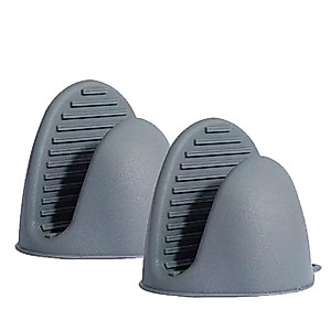 DAPIN Silicone Oven Gloves,Oven Gloves Heat Resistant Silicone Oven Mitts with Silicone Non-Slip Design Suitable for Kitchen Baking, Cooking, Grilling (Grey)