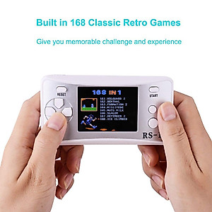 ZTING 2.5LCDD Handheld Children's Game Machine, Built-in 168 Old School Games Retro Arcade Game Player Boy Birthday Gift,Blue