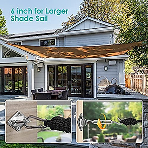 Shade Sail Hardware Kit 6' for Rectangular Square Triangular Sun Shade Sail Installation in Patio Lawn and Garden, Anti-Rust Sail Shade Hardware Kit of Heavy Duty (40Pcs) (6 Inch Shade Sail Hardware)
