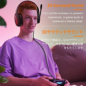 Anivia Gaming Headset with Noise Isolating Microphone, HD Stereo Sound for PS4/PS5 Xbox Switch PC (Red, Wired 3.5mm Jack)