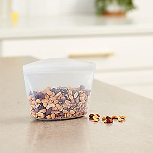 Stasher Reusable Silicone Storage Bag, Food Storage Container, Microwave and Dishwasher Safe, Leak-free, 2 Cup Bowl, Clear