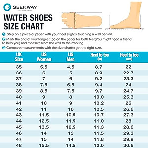 SEEKWAY Water Shoes Men Women Adult Quick-Dry Aqua Sock Barefoot for Beach Swim River Pool Lake Hiking Kayaking Surfing SP001(U) 406Black Size 6 Women/5 Men