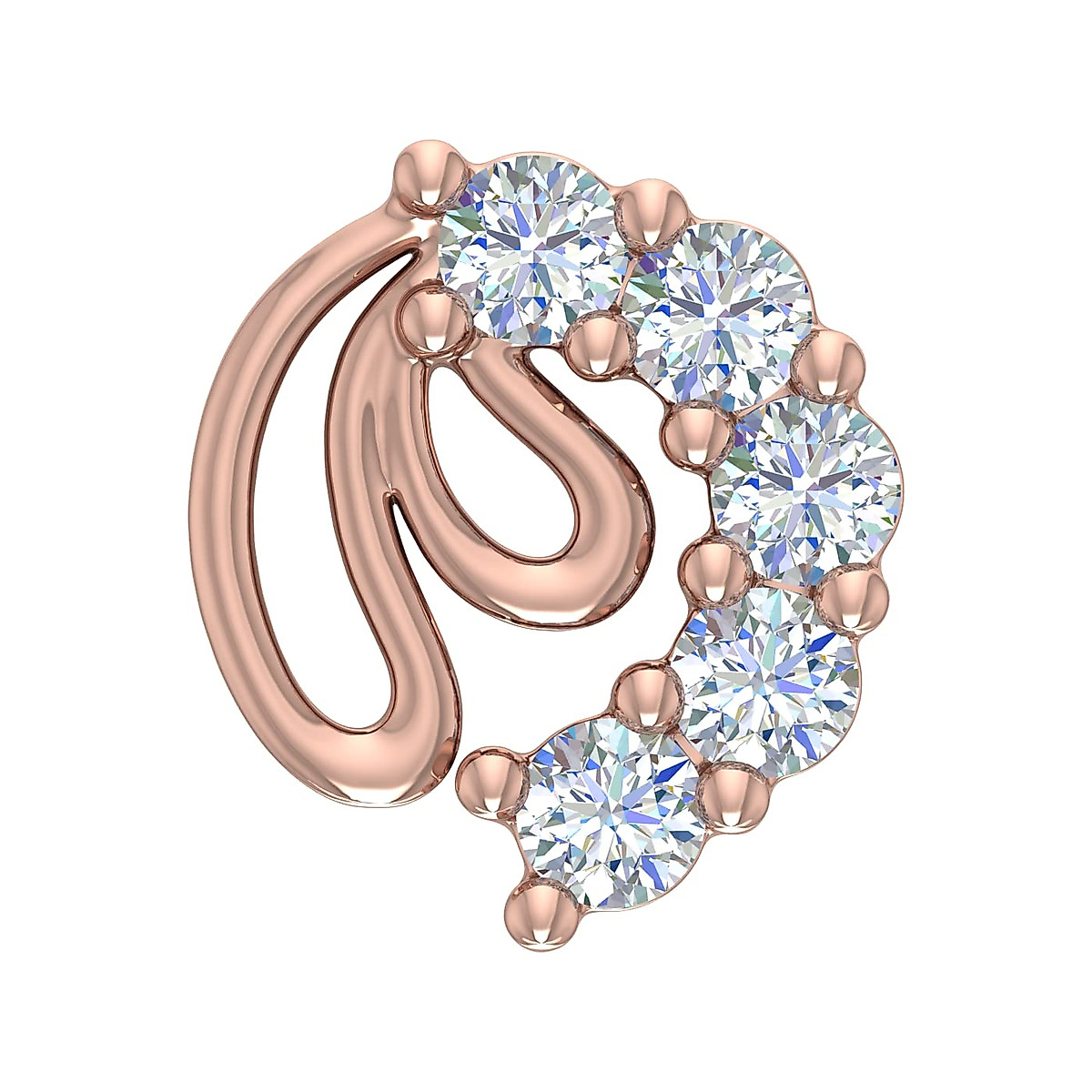 FINEROCK 0.15 Carat Diamond Nose Pin in 18K Rose Gold