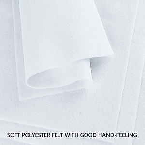 Jtnohx White Felt Fabric, Soft Felt Sheets for Crafts, 1.4mm Thick 8"x12" Craft Felt 20Pcs for Sewing DIY Projects (White)