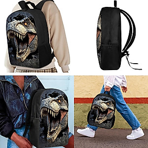 Showudesigns Cool Dinosaur Children Backpack Set with Schoolbag Lunch Bag Pencil Case Trex Backpack