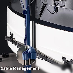 VIVO Premium Quad Ultra Wide LCD LED 27 to 38 inch Monitor Desk Mount, Heavy Duty C-clamp, Extra Tall Pole, Adjustable Telescoping Arms, Flush Wall Setup, Fits 4 Screens, Black, STAND-TS38C-4