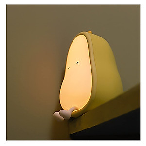 ipalmay Night Lights for Kids USB Rechargeable Lamps, BPA-Free ABS+Silicone Bedside Lamp for Breastfeeding,Color Changing, Yellow Pear