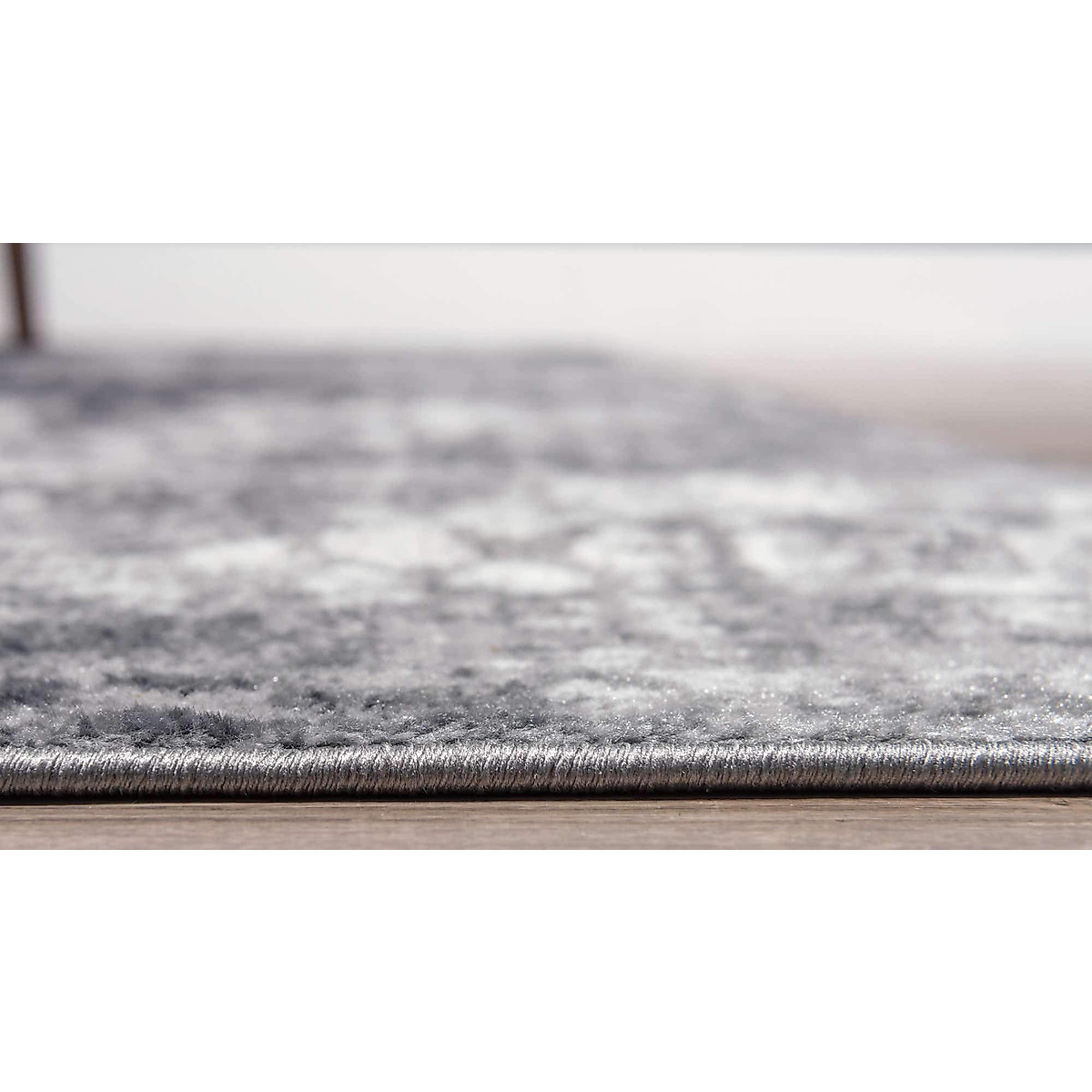 Unique Loom Sofia Collection Area Rug - Larvotto (2'x 6' 7" Runner, Dark Gray/ Ivory)