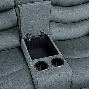 Homelegance 70" Manual Double Reclining Loveseat, Gray