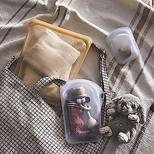 Stasher Reusable Silicone Storage Bag, Food Storage Container, Microwave and Dishwasher Safe, Leak-free, Go Bag, Waterfall