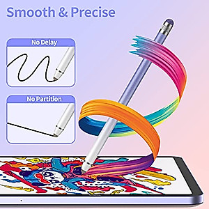 Stylus Pens for Touch Screens, 2 in 1 Universal Stylus Pen for iPad，Compatible with All Touch Screen Devices (White Blue/White Purple)