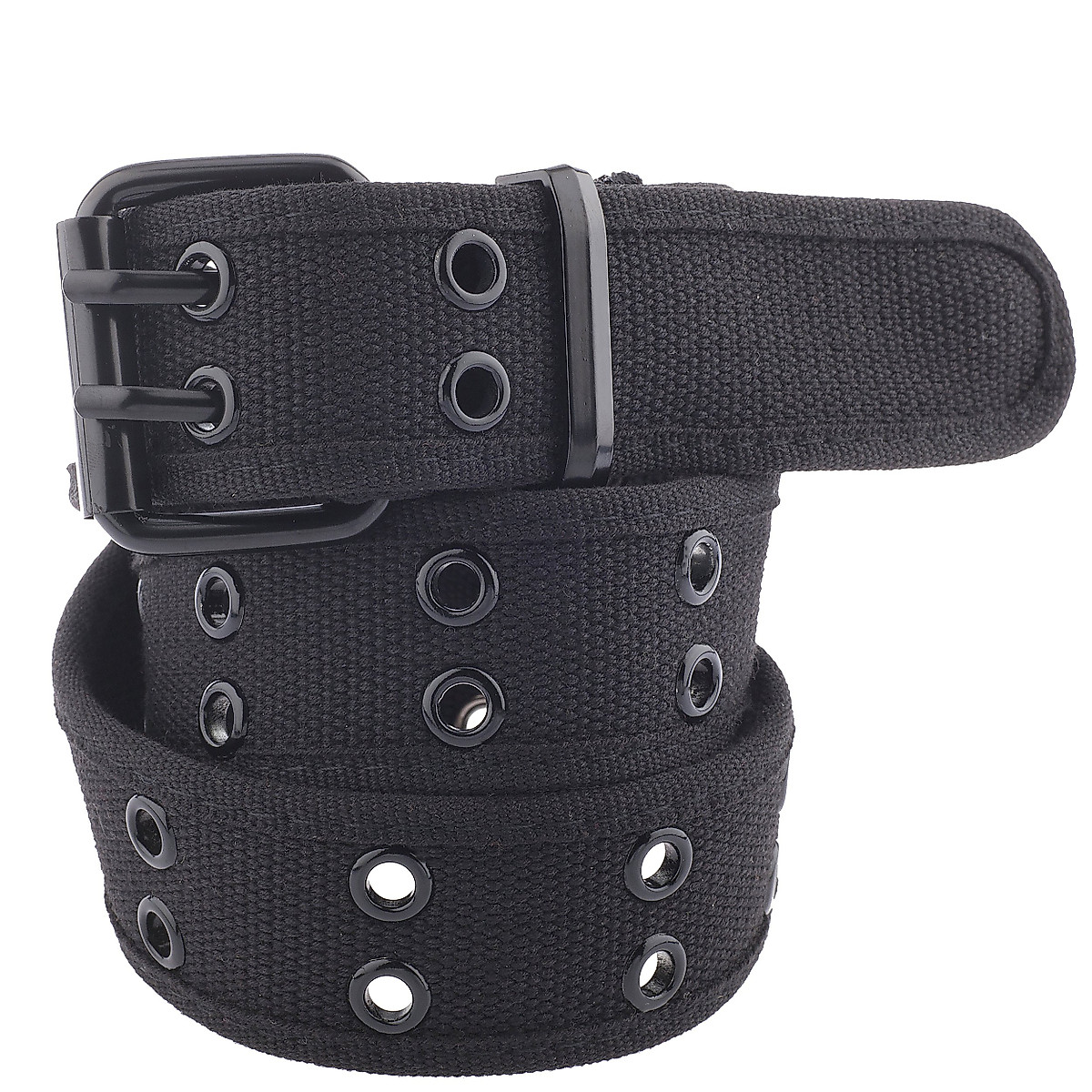JOTW Unisex Two-Hole Canvas Belt - Available in 13 Colors (WB-211, Large, Black)