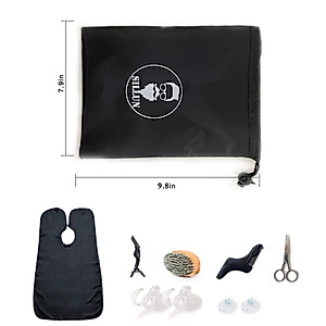 SILLUN Beard Bib Apron Beard Catcher for Shaving, Beard Brush Beard Comb Beard Scissors Beard Kit for Men, Gifts for Men Dad Husband, Gifts for Fathers, Christmas Gifts Valentines Day Gifts for Him