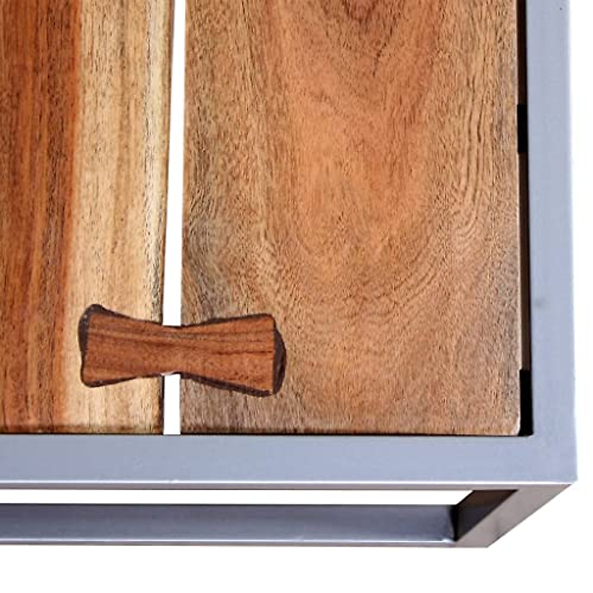 QJBSAVVA Two Piece Coffee Table Set Solid Acacia Wood,Industrial Tables Floor Standing Table Cocktail Table Suitable for Meeting Rooms, Reception Rooms, Offices