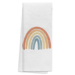 TUNW Abstract Boho Colorful Rainbow Soft and Absorbent Bathroom Kitchen Towels,Bohemia Hand Towels Dish Towels Beach Towels 16″×24″,Gifts for Boho Lovers Women Girls