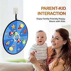 Toddler Toys Dart Board, Kids Games for Indoor Outdoor Sport Play, Safe Dart Board for Kids with 9 Sticky Balls, Best Gift Idea for Boys Girls Ages 3 Year Old and Up, Toddler Activity(14 Inches)