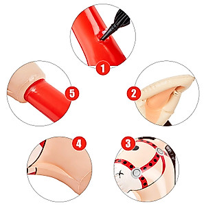 4 Pieces Inflatable Stick Horse Inflatable Horsehead Stick Balloon for Theme Birthday Party Decoration Supply, 37 Inches