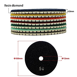 4" Diamond Polishing Pads Wet 800 Grit - Polishing Tile Stone Marble Granite Concrete Ceramics Glass 10Pcs