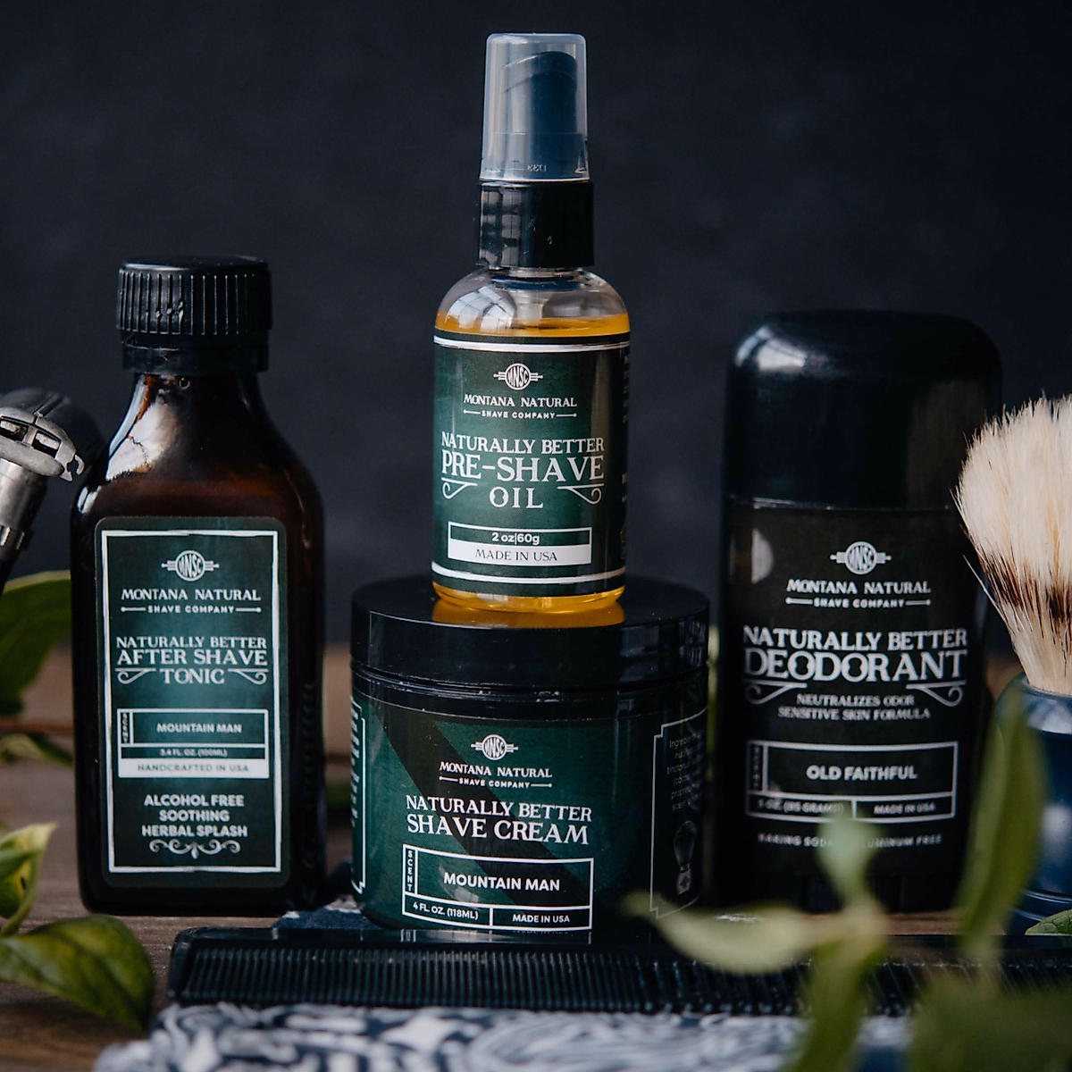 MNSC Rosemary Mint Artisan Small Batch Shave Soap for a Naturally Better Shave - Smooth Shave, Hypoallergenic, Prevent Nicks, Cuts, and Razor Burn, Handcrafted in USA, All-Natural, Plant-Derived