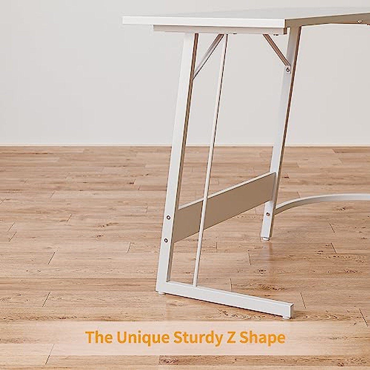 CubiCubi L Shaped Gaming Desk Computer Office Desk, 47 inch Corner Desk with Large Monitor Stand for Home Office Study Writing Workstation, White