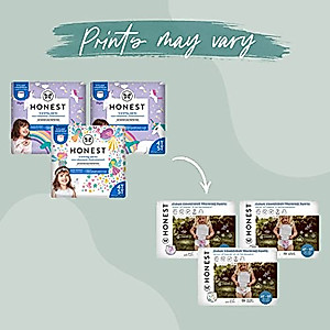 The Honest Company Clean Conscious Training Pants | Plant-Based, Sustainable Diapers | Magical Moments + Butterfly Kisses | Size 4T/5T (38+ lbs), 57 Count