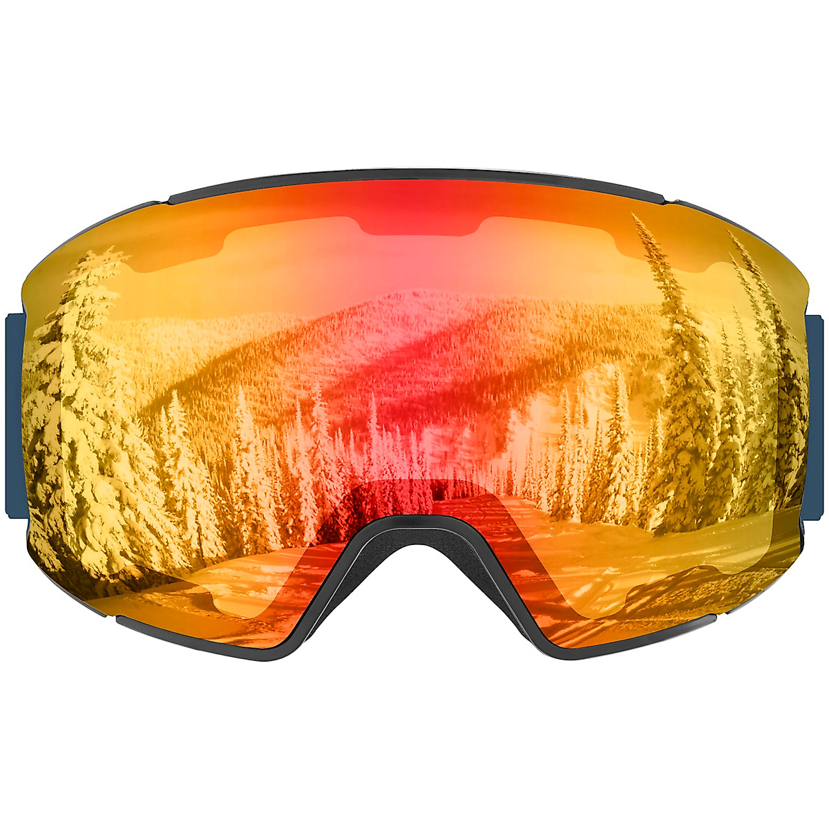 Retrospec Zenith Ski Goggles for Men and Women Over Glasses, UV Protection, Anti-Fog, Scratch Resistant Snow Goggles for Skiing and Snowboarding