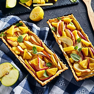 3 Pieces Rectangular 14 Inch, 10 Inch, 4 Inch Mini Tart Pans with Removable Bottom, Nonstick Quiche Pie Pan for Cakes Desserts