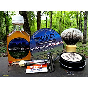 Summer Storm by Chiseled Face — Handmade Luxury Shaving Soap — Rich, Thick Lather — Smooth, Comfortable Shaves — Tallow-Based Soap — Made in The USA