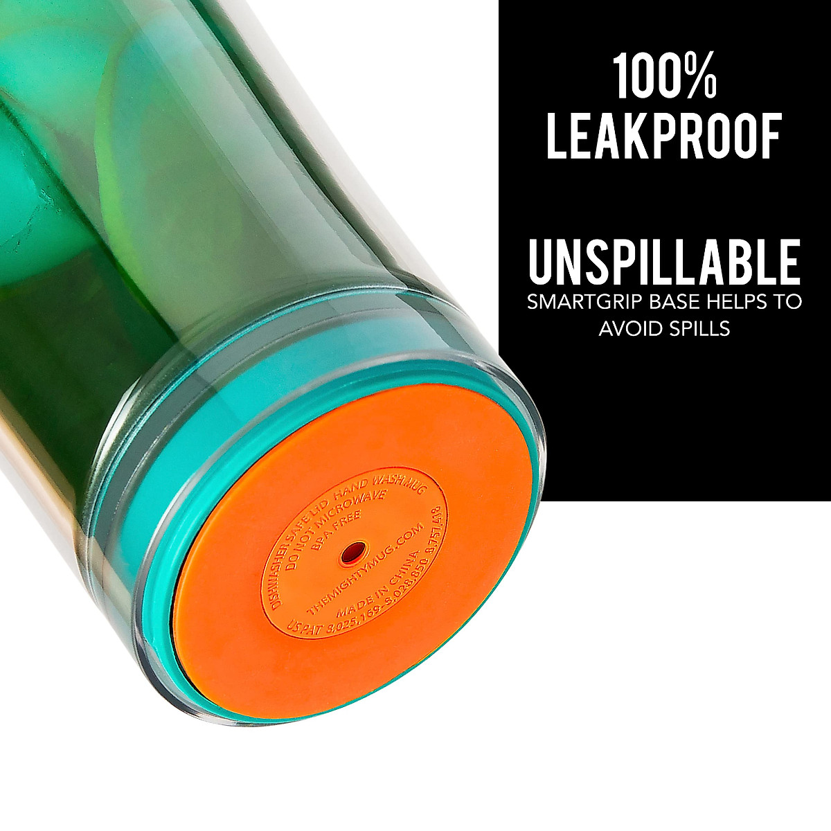 Mighty Mug Spill-Free Ice Tea & Coffee Tumbler with Straw, Double-Walled, Unspillable Cup, Condensation-Free, Unbreakable Tritan Plastic, BPA Free, (Teal, 20oz)