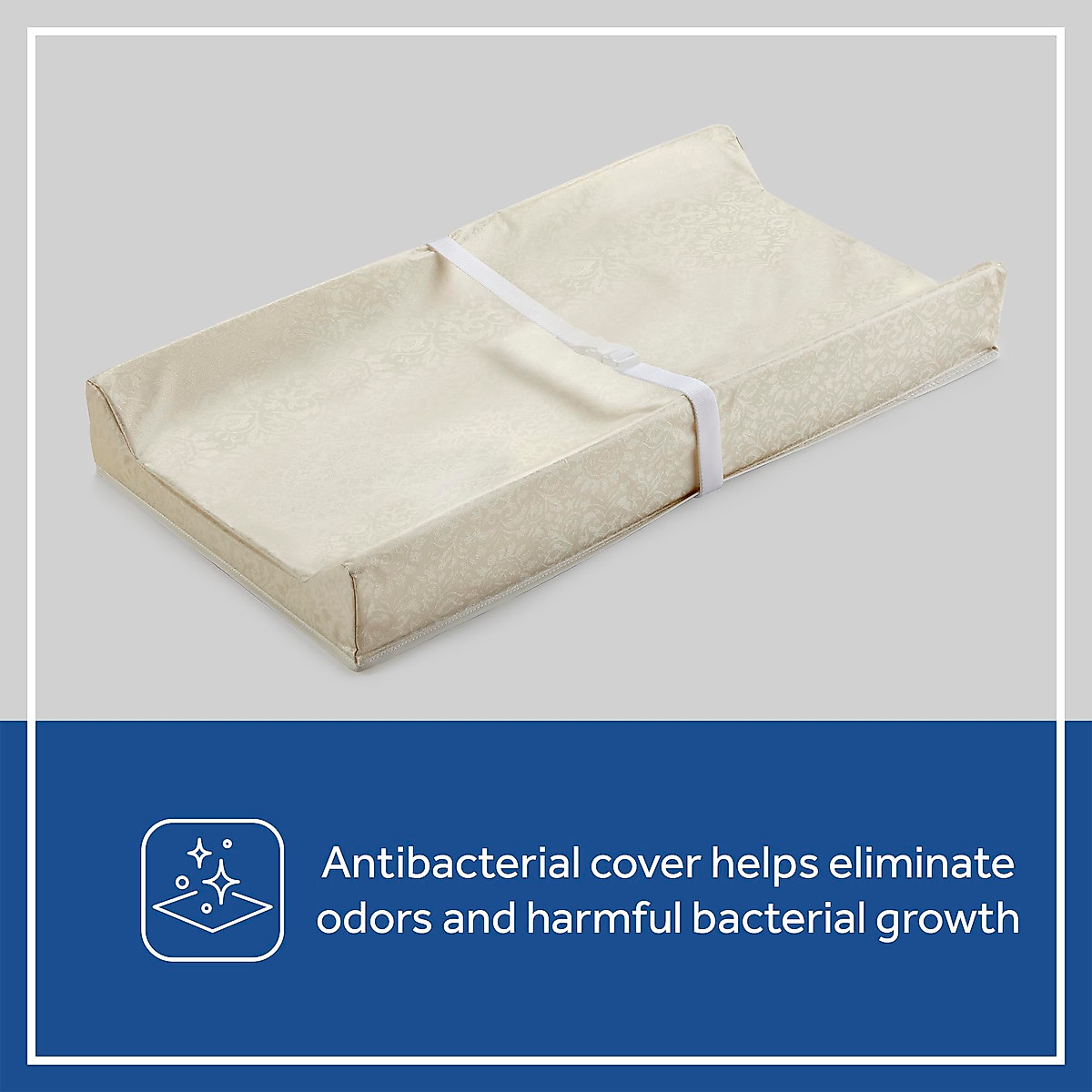 Sealy Baby Waterproof 2-Sided Contoured Baby Diaper Changing Pad for Dresser or Changing Table, 32 x 16 - White