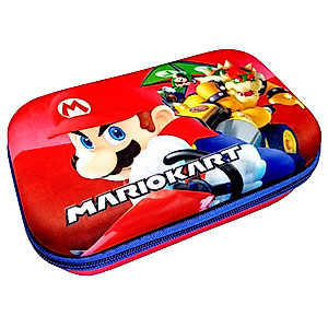 UPD Hard Shell Molded Zippered Pencil/Storage Case (Mario Kart), Multicolor