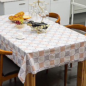 Tablecloth Vinyl Rectangle Waterproof, Stain Resistant Oilproof, Plastic PVC Heavy Duty Wipe Clean, for Kitchen Dinning Baby Outdoor Party Camping