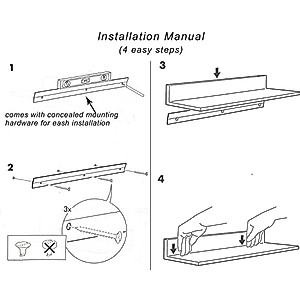 Wallniture Plat Stainless Steel Wall Shelf Heavy Duty Restaurant Bar Cafe & Home Kitchen Organization and Storage Shelf Set of 2 23.60" Silver