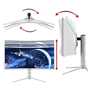 SCEPTRE Nebula White 34" UltraWide 1000R Curved Gaming Monitor 3440 x 1440 up to 165Hz 1ms 99% sRGB Ambient Light Sensor, HDR1000 Height Adjustable 2022 (C345B-QUN168W)