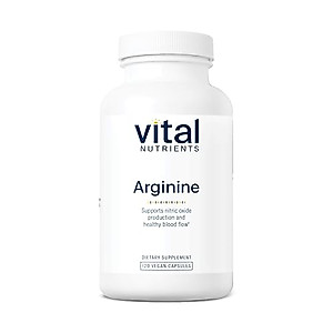 Vital Nutrients - Arginine - L-Arginine Amino Acid Support for Circulatory and Heart Health - 120 Vegetarian Capsules per Bottle - 1500 mg