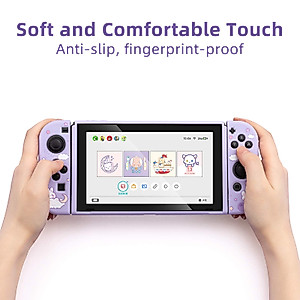 GeekShare Protective Case for Switch, Soft TPU Slim Case Cover Compatible with Nintendo Switch Console and Joy-Con (Grape Bunny)
