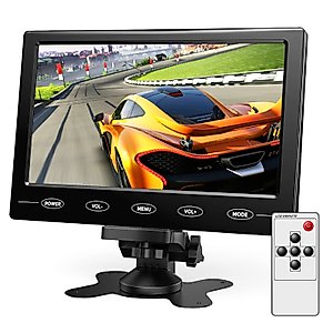 APROTII 7 Inch Small Monitor HDMI, 1024x600 Mini Monitor LCD HDMI Screen, HDMI VGA AV Portable Mini HD Color Screen Display Built-in Speaker