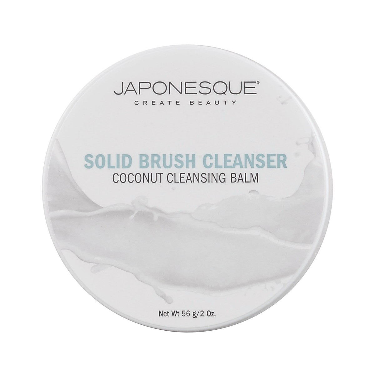 Japonesque Makeup Brush and Sponge Cleanser Balm, Coconut Scented, Solid, Mess-Free Formula, Travel Friendly