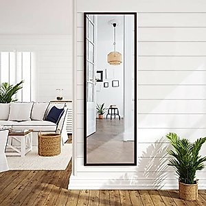 OBIOZZ Bedroom Floor Standing Mirror Door Wall Mounted Mirror Full Length Hanging Mirror Bedroom Bathroom Coffee, Perfect for Your Bedroom, Cloakroom, Entry
