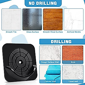 Shower Curtain Rod Holder, Adhesive Shower Rod Holder for Bathroom, 4 Pack Shower Curtain Rod Mount Holders, No Drilling, Stick On, Waterproof, White and Black (Rod Not Included)