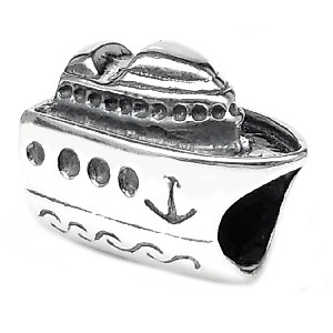 Queenberry Sterling Silver Nautical Cruise Ship Bead for European Charm Bracelet