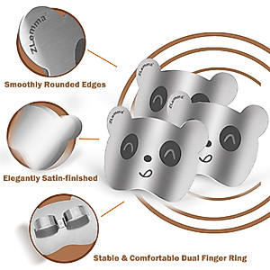 ZLemma Panda Finger Guards for Cutting Food 4 pcs Set, Premium Stainless Steel Finger Protector for Chopping, Slicing Vegetables, Fruits, Meat, Kitchen Tool Gifts for Kids and Adult