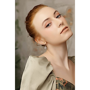 Hoops & Loops - Sterling Silver Love Knot Flower Dangle Leverback Earrings